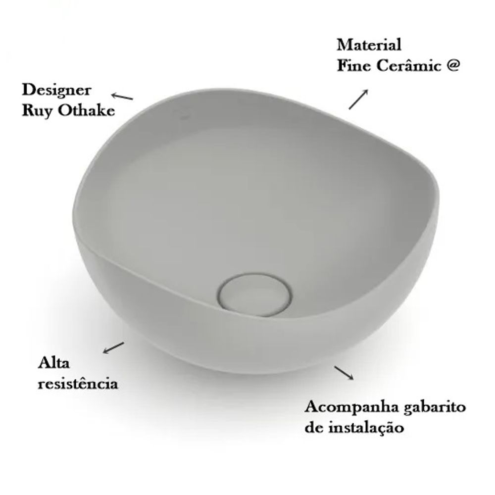 Cuba Roca Ruy Ohtake Stone Apoio Redondo 37,5cm - Bigolin Materiais