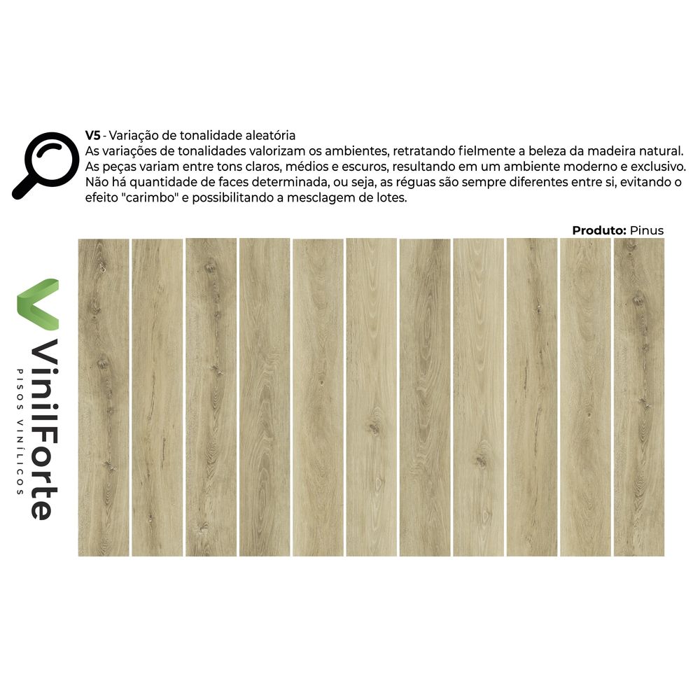 Piso Vinílico Vinil Forte 192x1230 2mm Espessura 0,20 Capa de Uso Cor ...